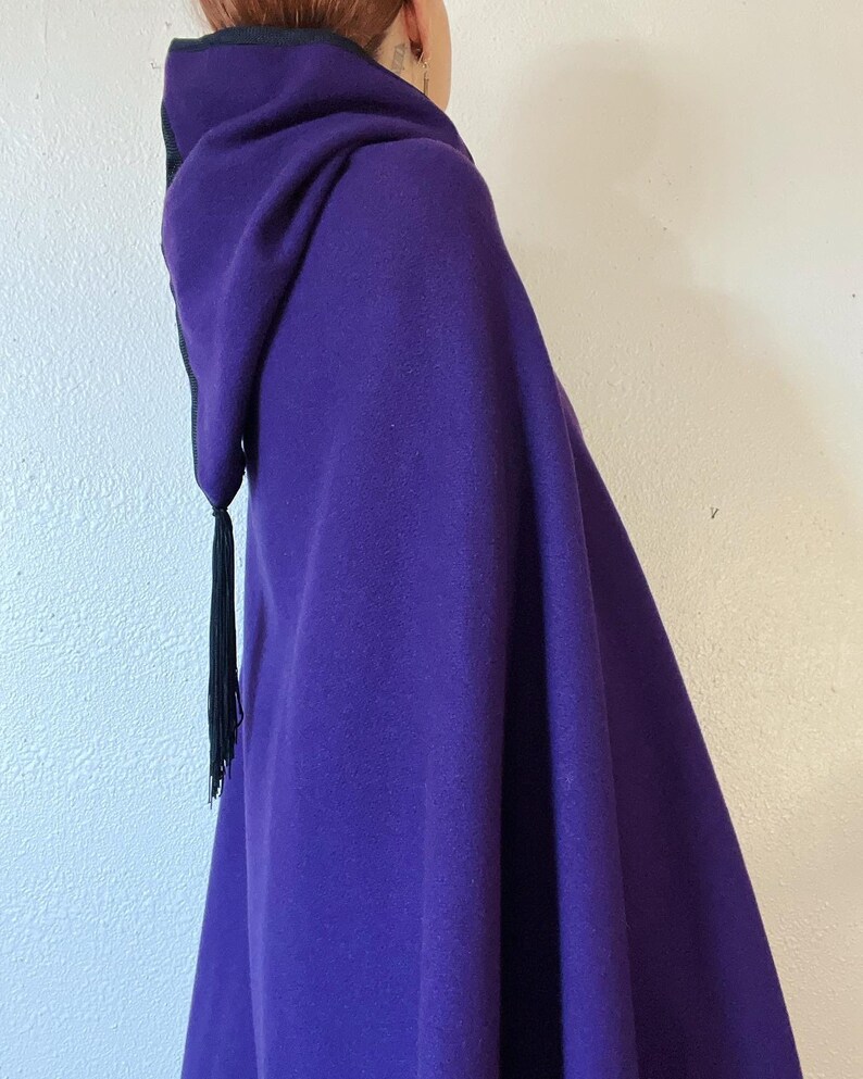 Vintage 1970s Indigo Purple Wool Cape/cloak With Loads of Volume ...