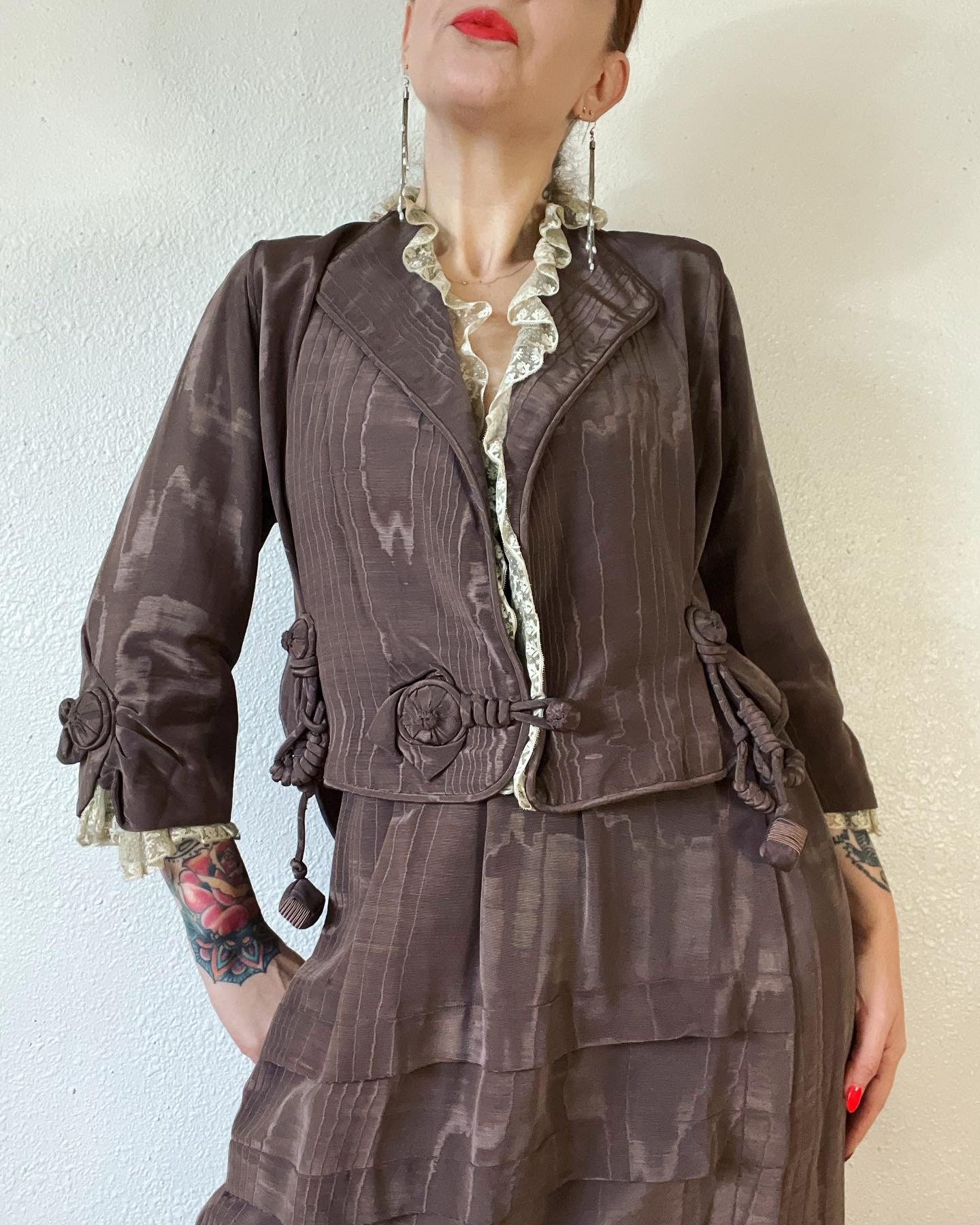 RARE Antique Late 1800’s/early 1900’s Dusty Grey Lavender Silk Moiré ...