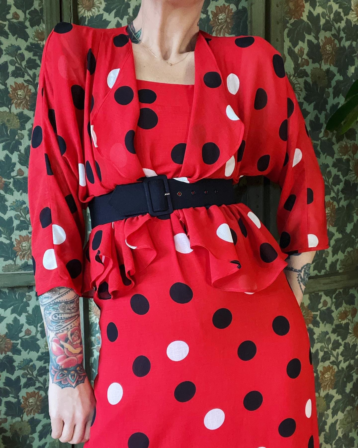 Vintage Late 1970s/early 1980s True Red Voile Dress and Jacket Set With ...