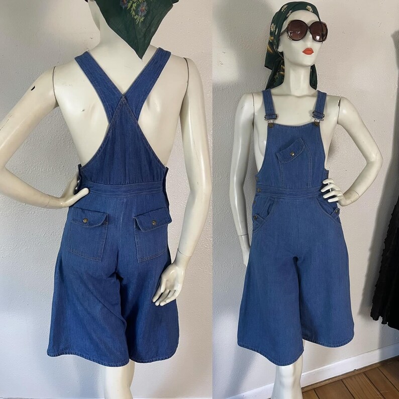 Rare Vintage 1970’s Justin Charles Denim Culotte Overalls With 7 ...