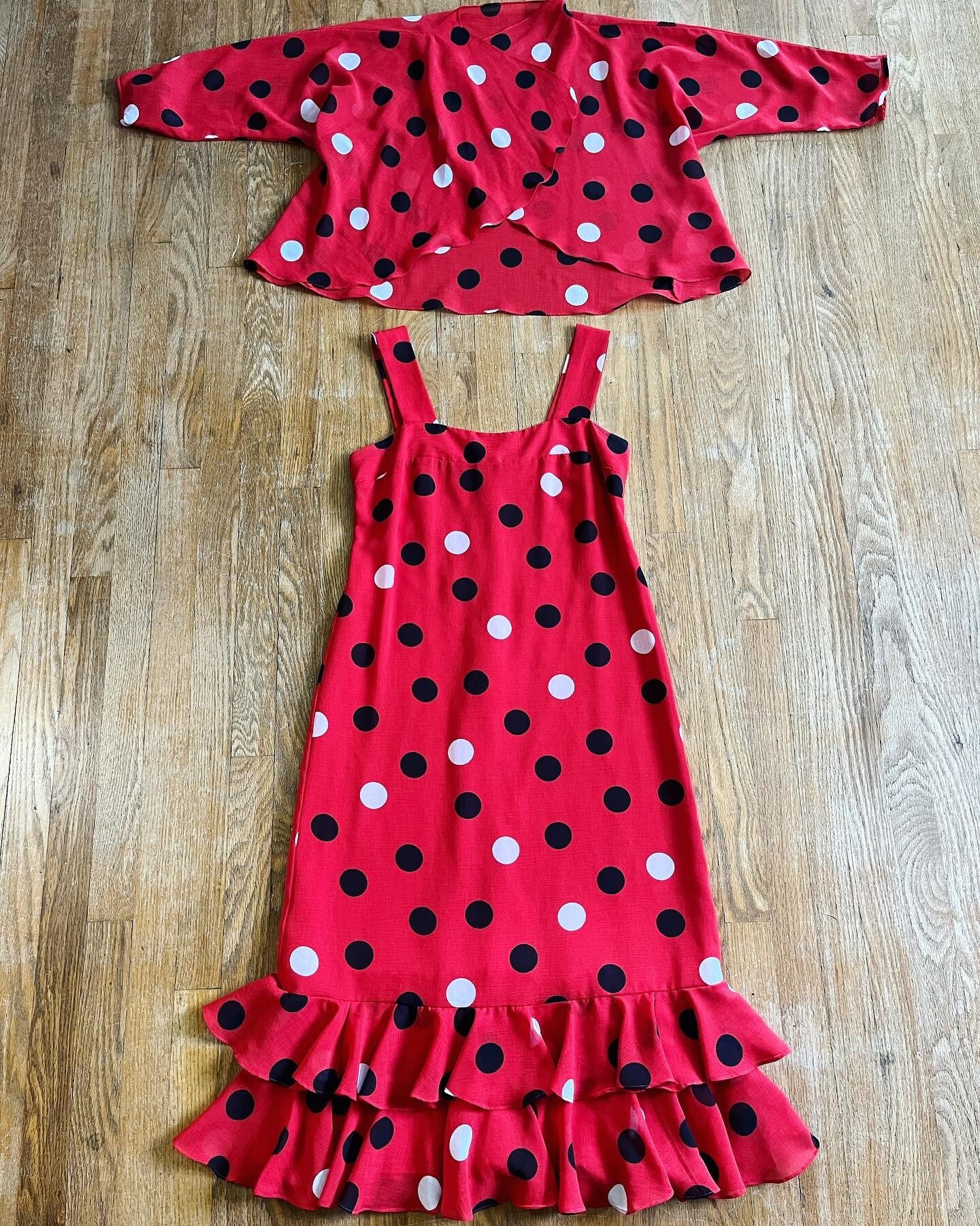 Vintage Late 1970s/early 1980s True Red Voile Dress and Jacket Set With ...
