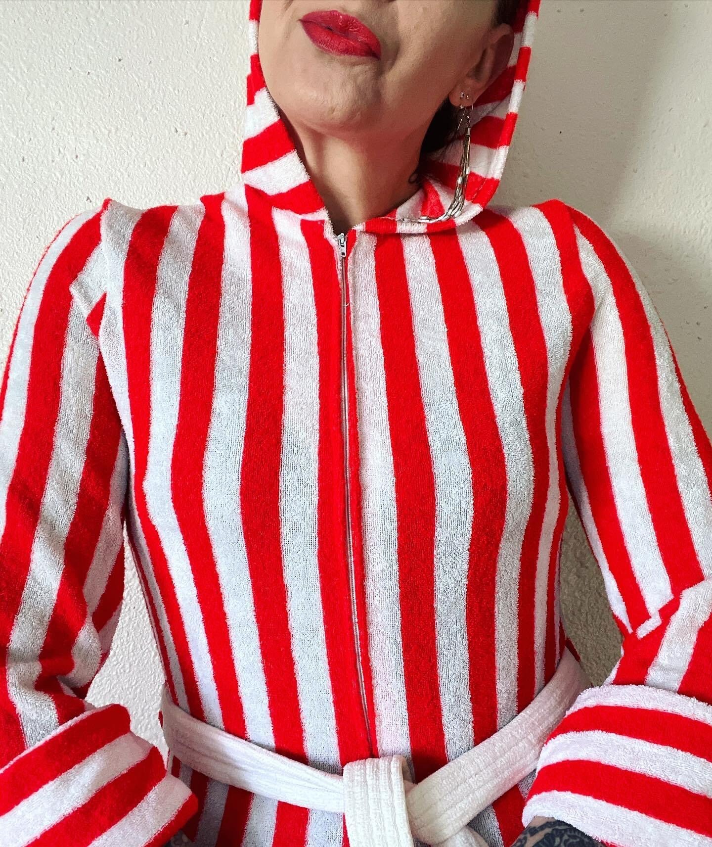 Vintage 1960s/1970s Neon Dayglo Red & White Stripe - Etsy