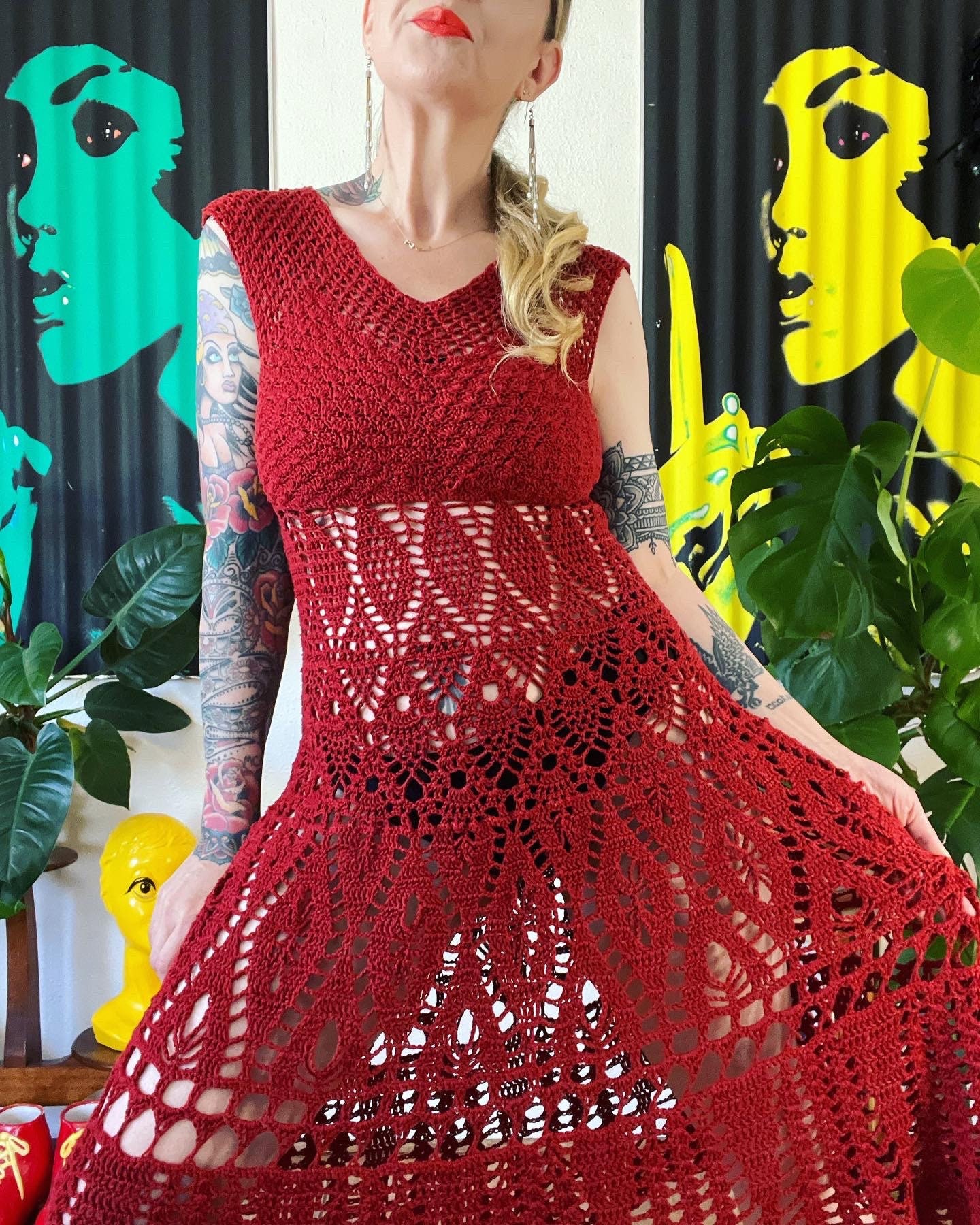 1960s Red Crochet - Etsy