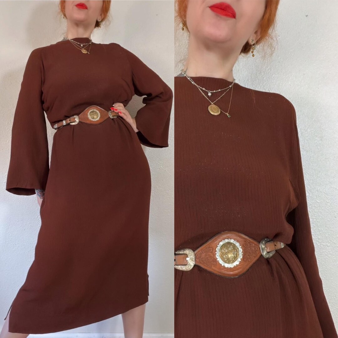 Antique/vintage 1930’s NRA Label Rich Cinnamon Hammered Rayon ...