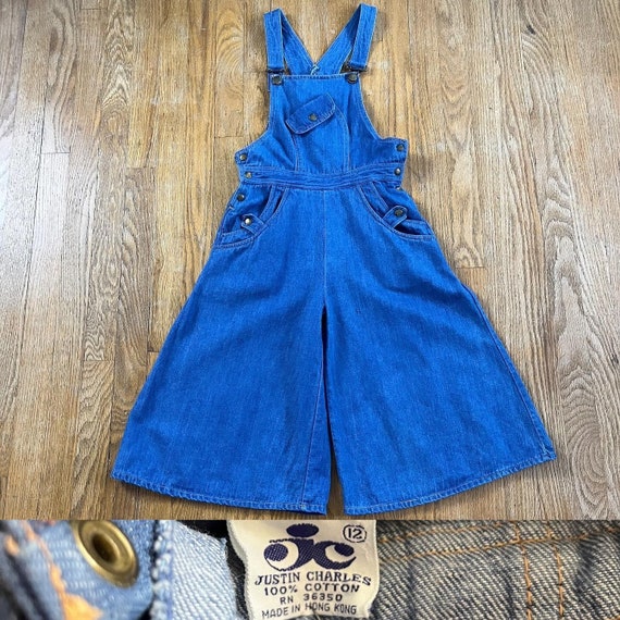 Rare Vintage 1970’s Justin Charles denim culotte over… - Gem