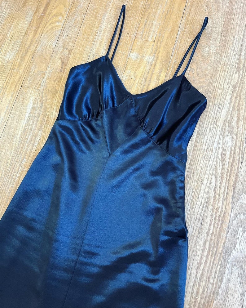 Vintage/antique 1930’s Old Hollywood Black Liquid Hammered Rayon Satin ...