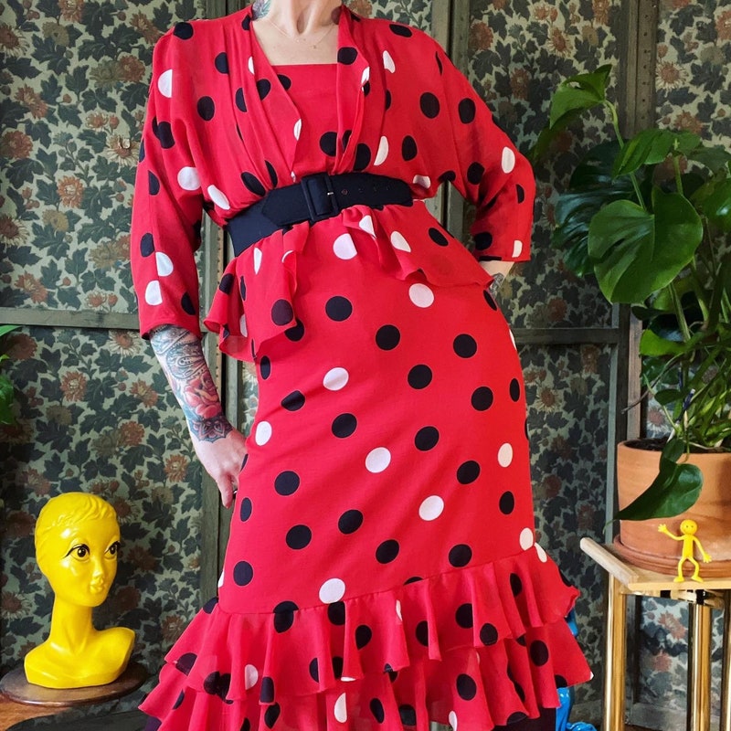 Red Polka Dot Dress - Etsy