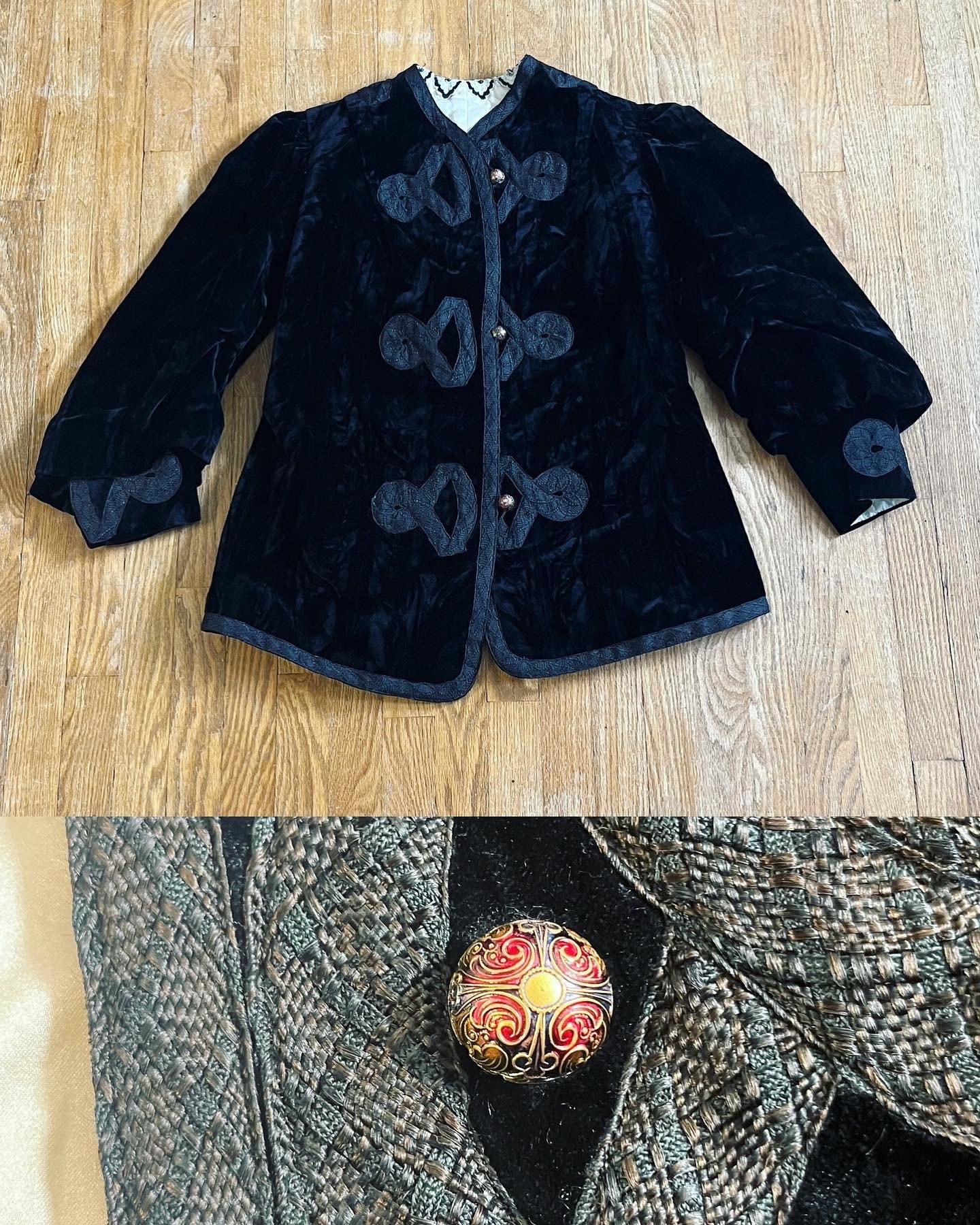Antique Edwardian/victorian Black Velvet Jacket With Stunning - Etsy