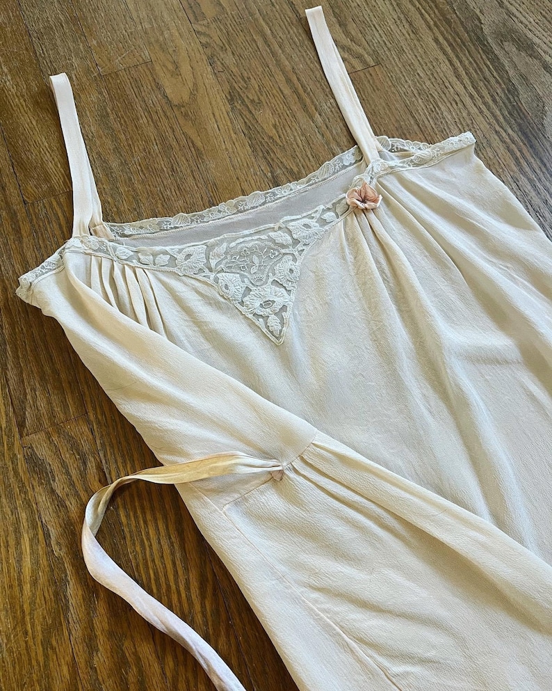 Antique 1920s Palest Pink Silk Step in With Satin Ribbon Tie - Etsy