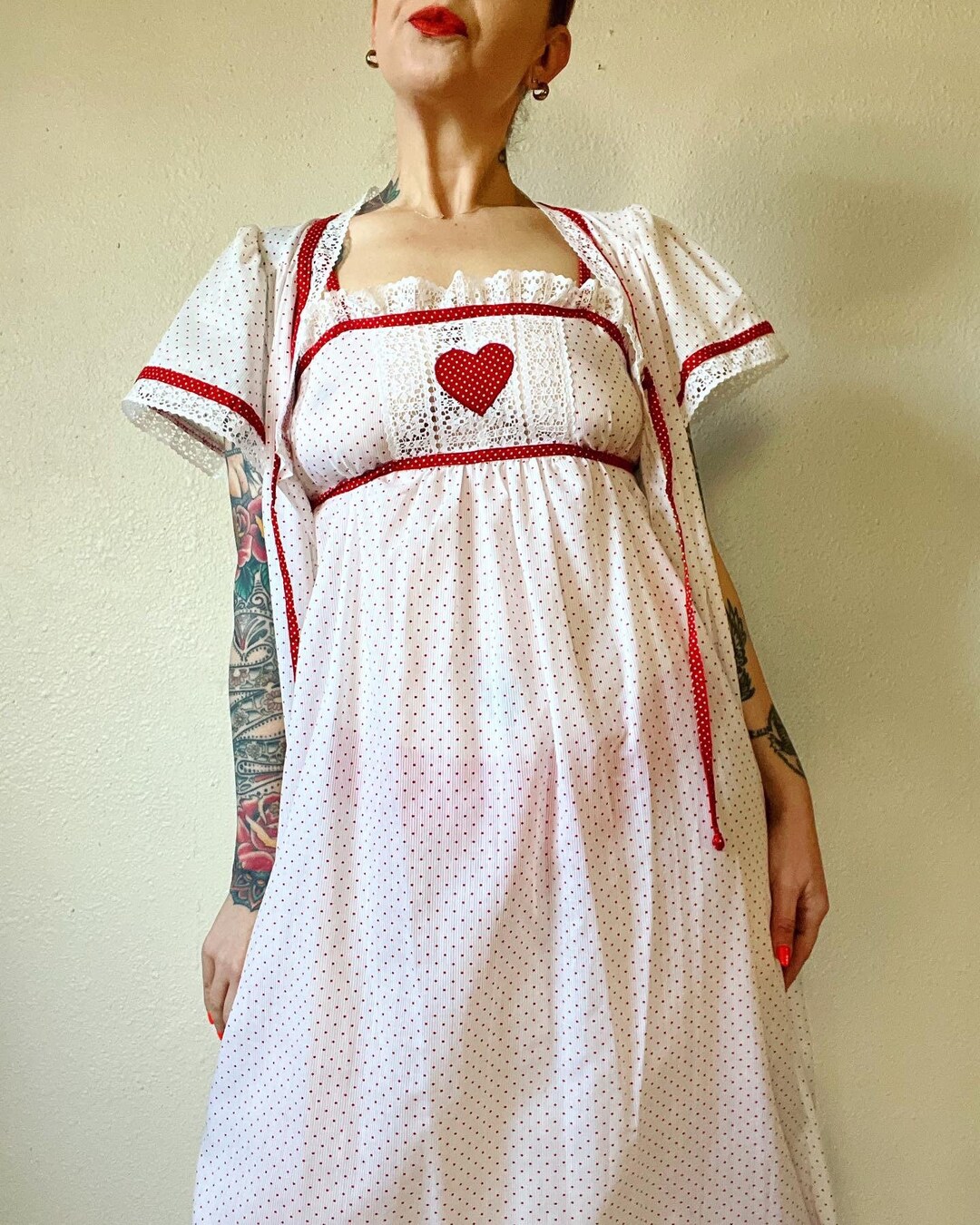 Deadstock Vintage 1970’s/1980’s Lanz of Salzburg Red and White Polka ...