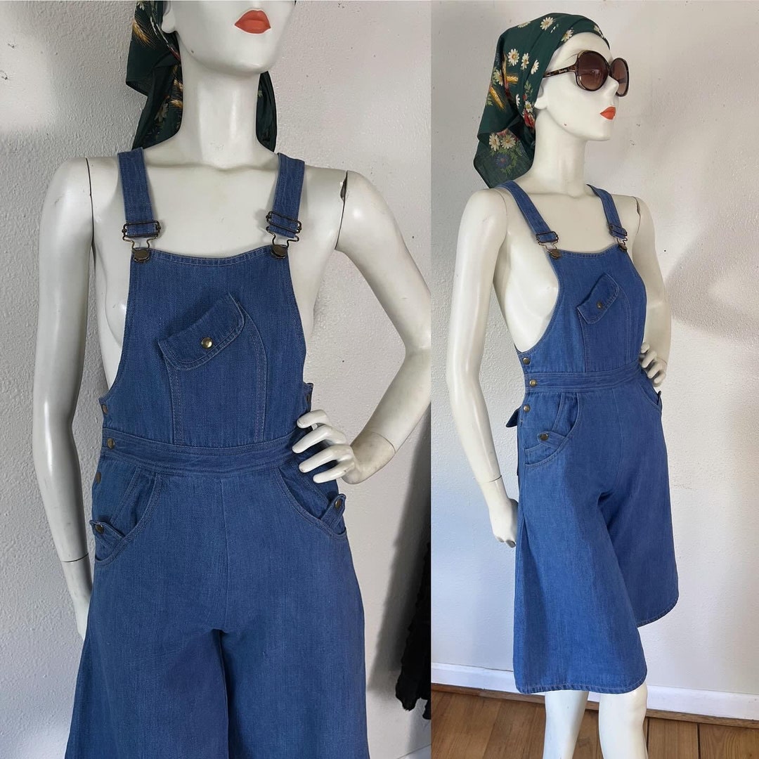 Rare Vintage 1970’s Justin Charles Denim Culotte Overalls With 7 ...