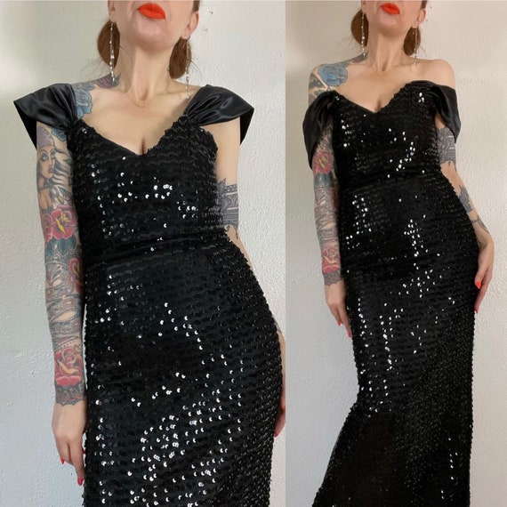 Vintage 1970’s/1980’s shimmering black sequin Old Hol… - Gem