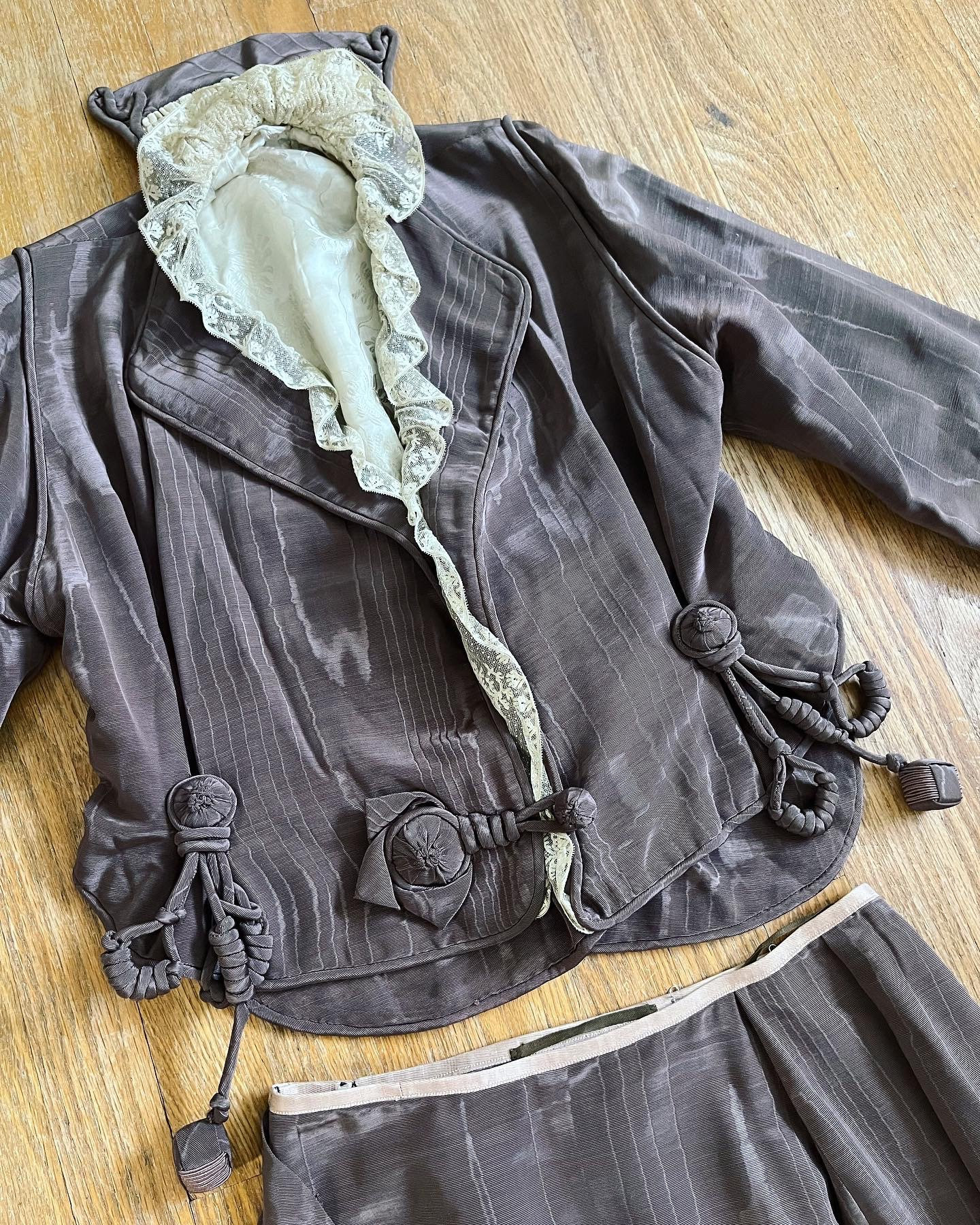 RARE Antique Late 1800’s/early 1900’s Dusty Grey Lavender Silk Moiré ...