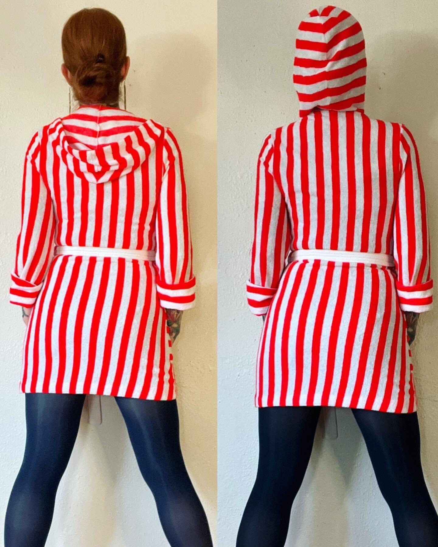 Vintage 1960s/1970s Neon Dayglo Red & White Stripe - Etsy