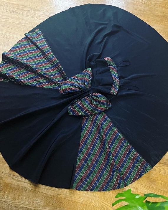 Vintage late 1940’s/early 1950’s black silk taffeta f… - Gem