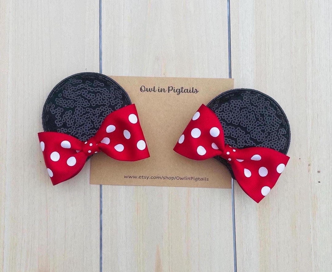 Minnie Mouse Ear Clips Minnie Ears Mouse Ear Clips Minnie Ear Clips ...