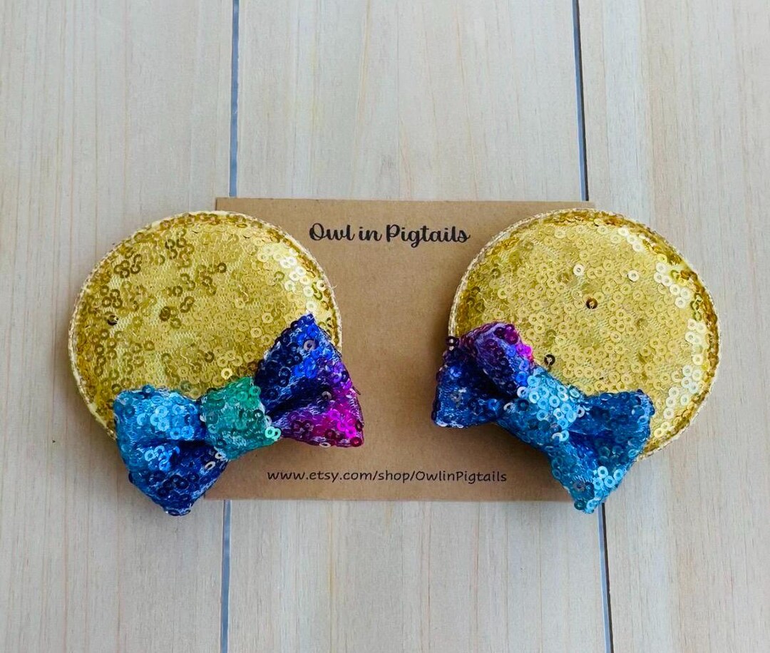 Minnie Mouse Ear Clips Mouse Ears Pouch Glitter Minnie Ears Mouse Ears ...