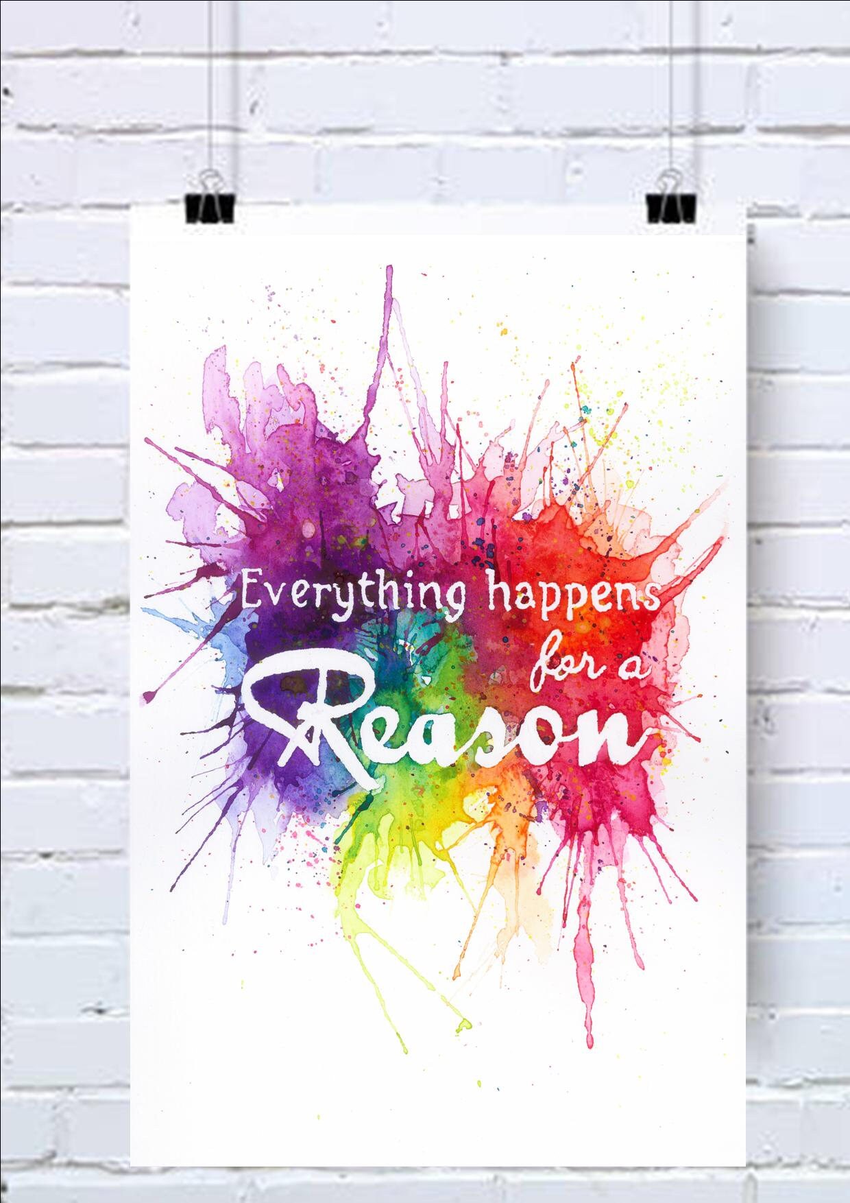 Inspirational Wall Art Set Watercolour Quote Print Rainbow - Etsy