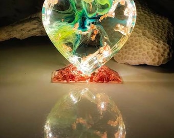 Heart Shaped Resin Light. Love Lamp Heart Home Decor Ornament. - Etsy