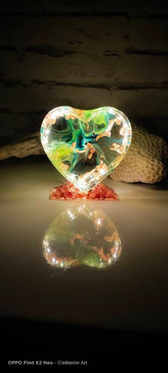 Heart Shaped Resin Light. Love Lamp Heart Home Decor Ornament. | Etsy