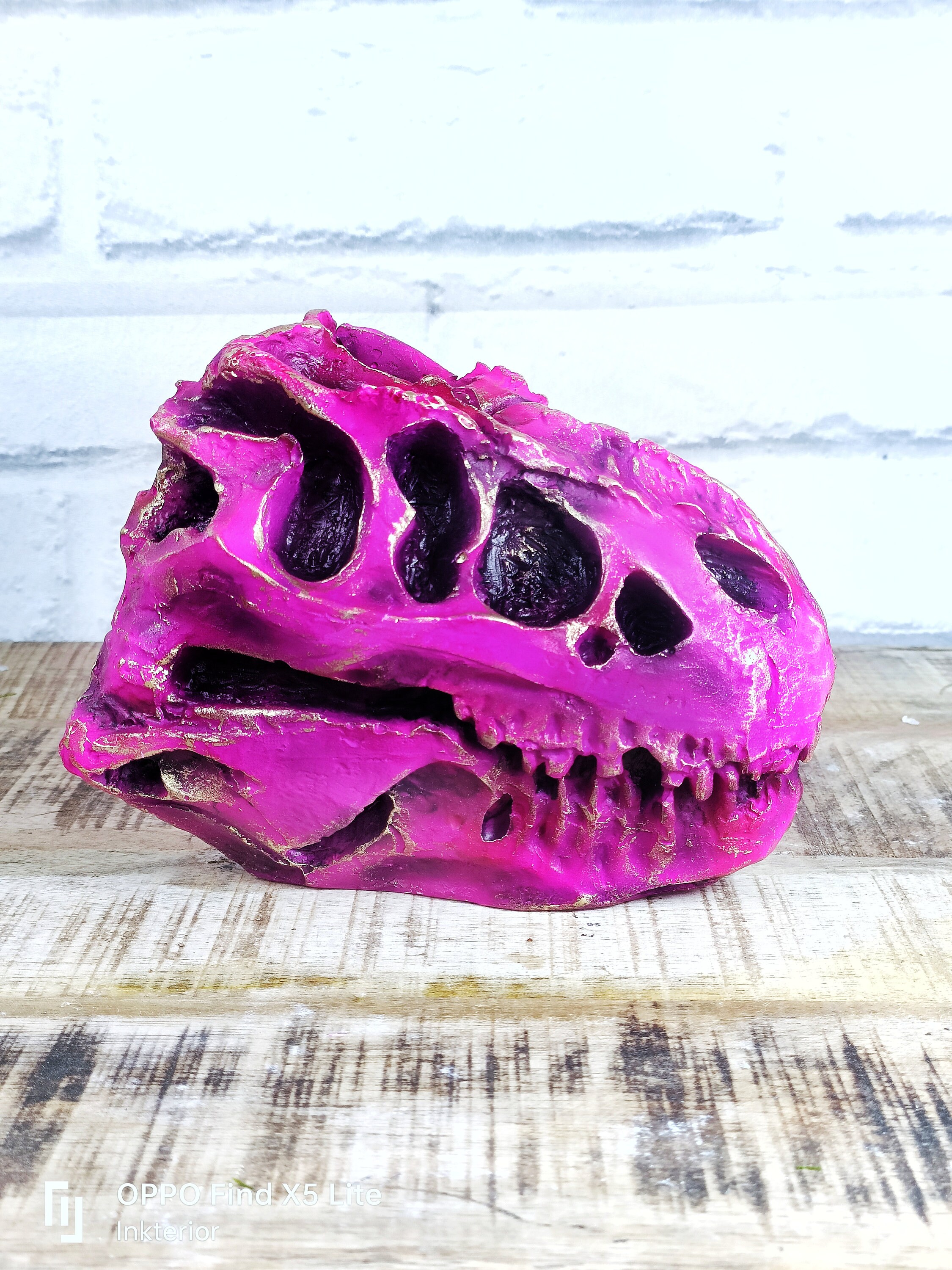 Hand Cast T-rex Skull Ornament, Gothic Dinosaur Decor - Etsy