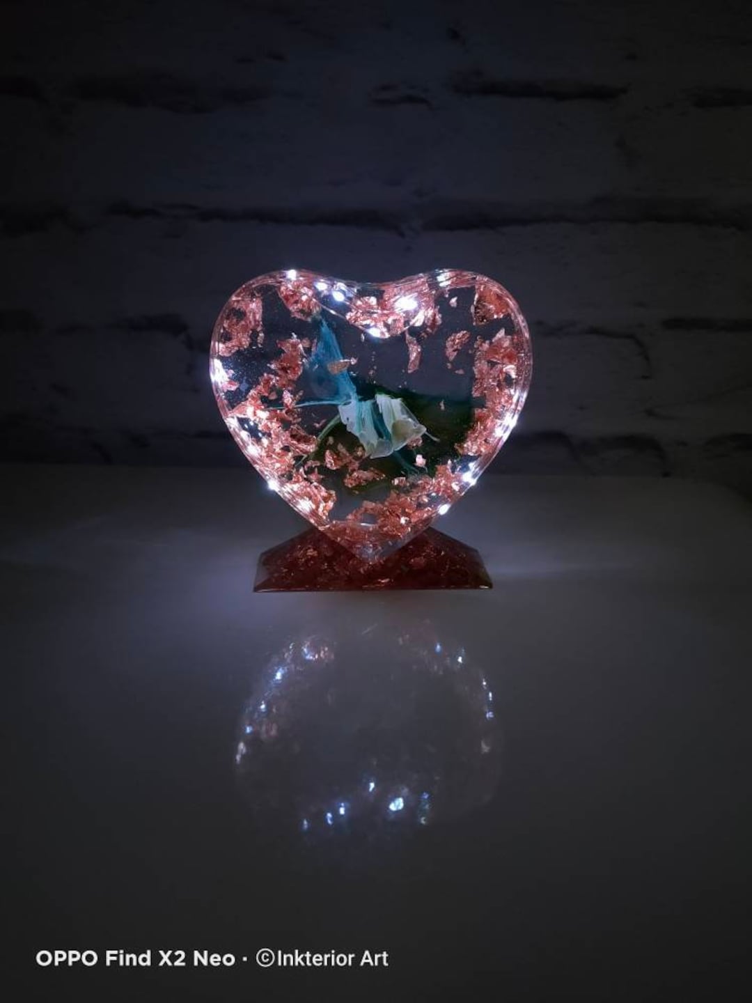 Heart Shaped Resin Light. Love Lamp Heart Home Decor Ornament. Hart Ink ...