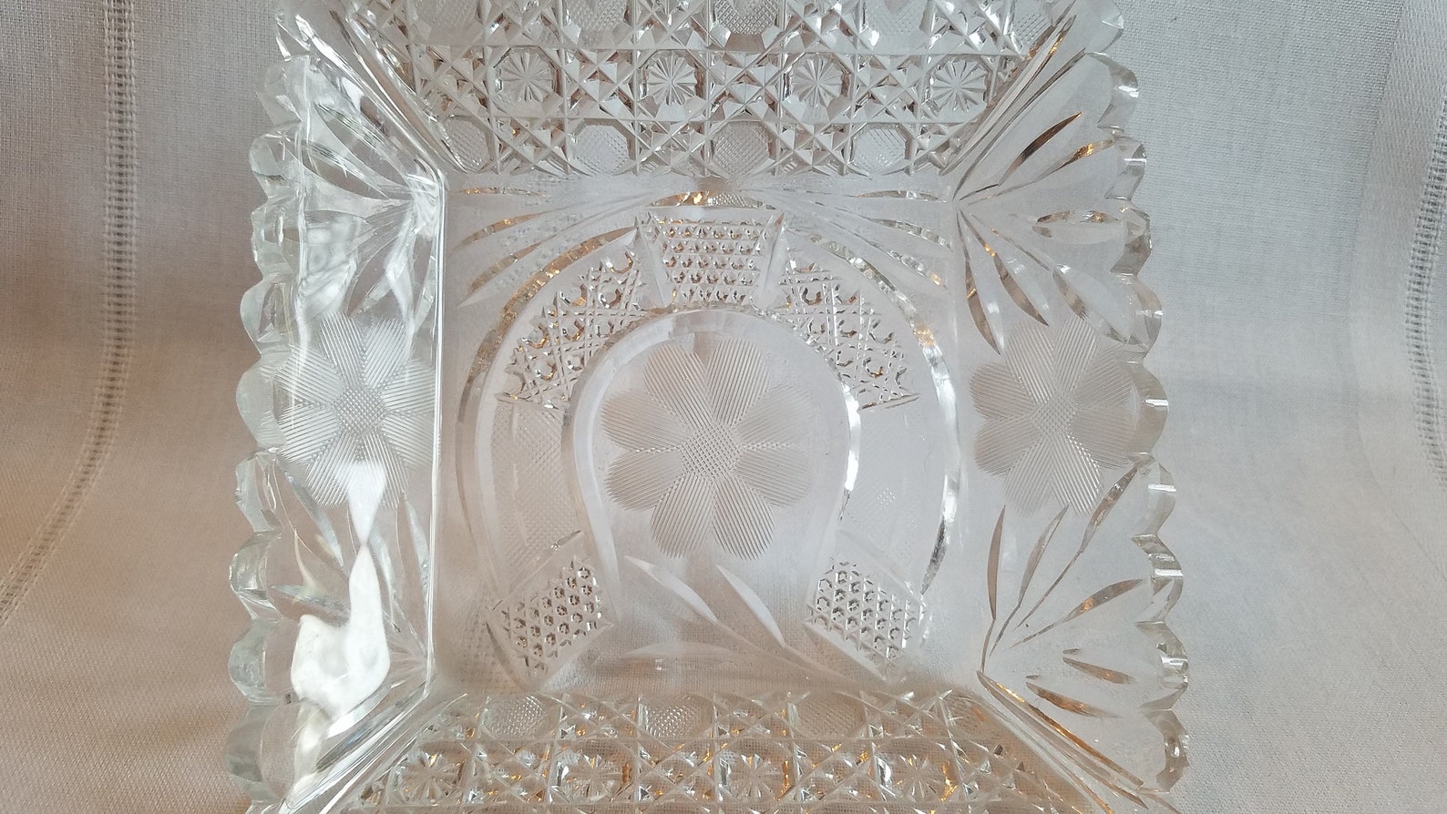 Vintage Small Clear Glass Tray Featuring a Horseshoe and | Etsy