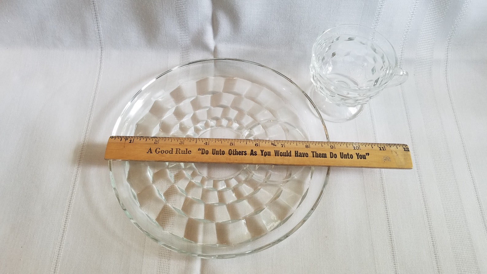 Set of 4 Vintage Whitehall Crystal Snack Sets Round Glass - Etsy