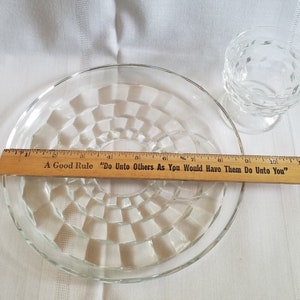 Set of 4 Vintage Whitehall Crystal Snack Sets ~ Round Glass Snack Plate ...