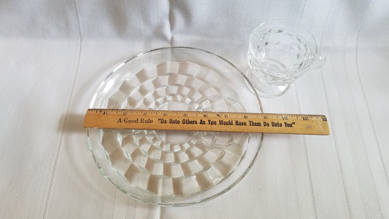 Set of 4 Vintage Whitehall Crystal Snack Sets Round Glass - Etsy