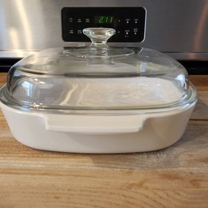 Vintage Corning Ware Pyroceram Beige 10 Inch Covered Casserole Dish A ...