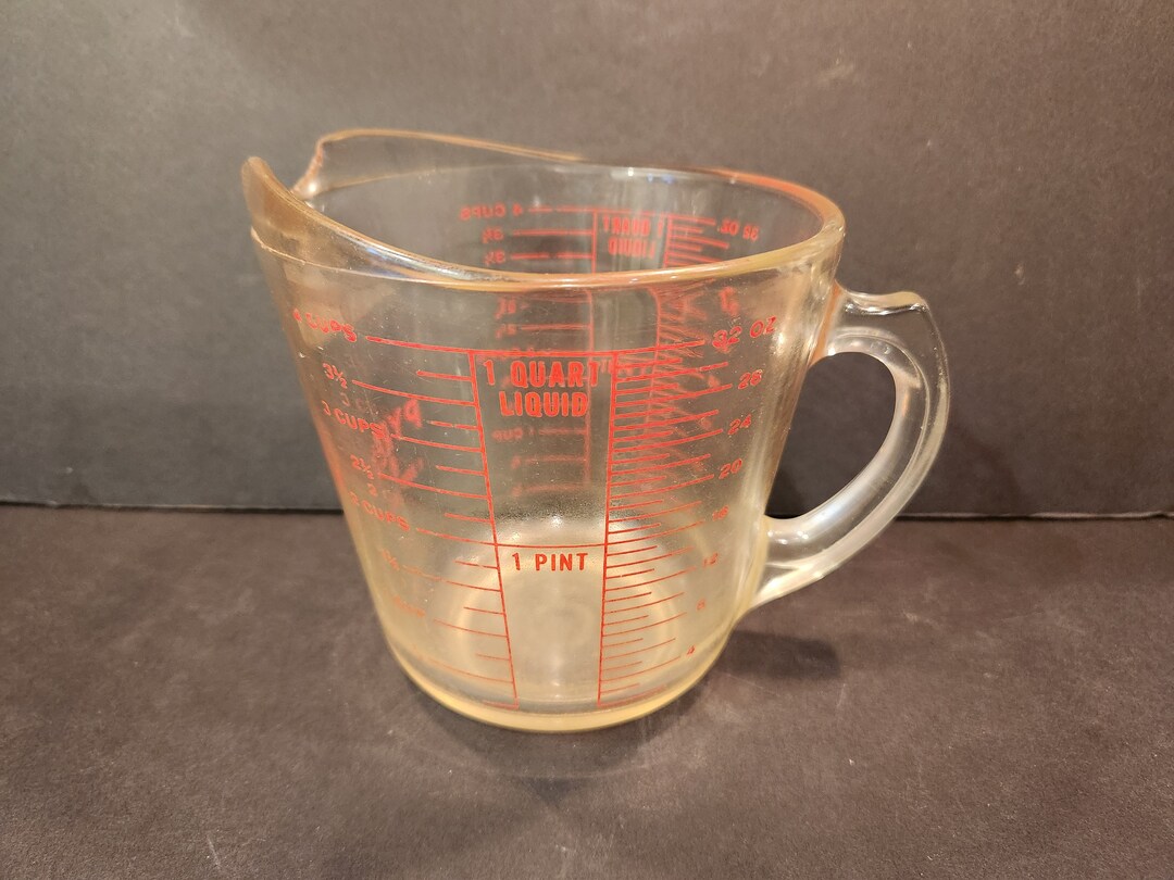 Vintage PYREX 4 Cup (1 Quart) Closed Handle Measuring Cup ~ PYREX 532 ...