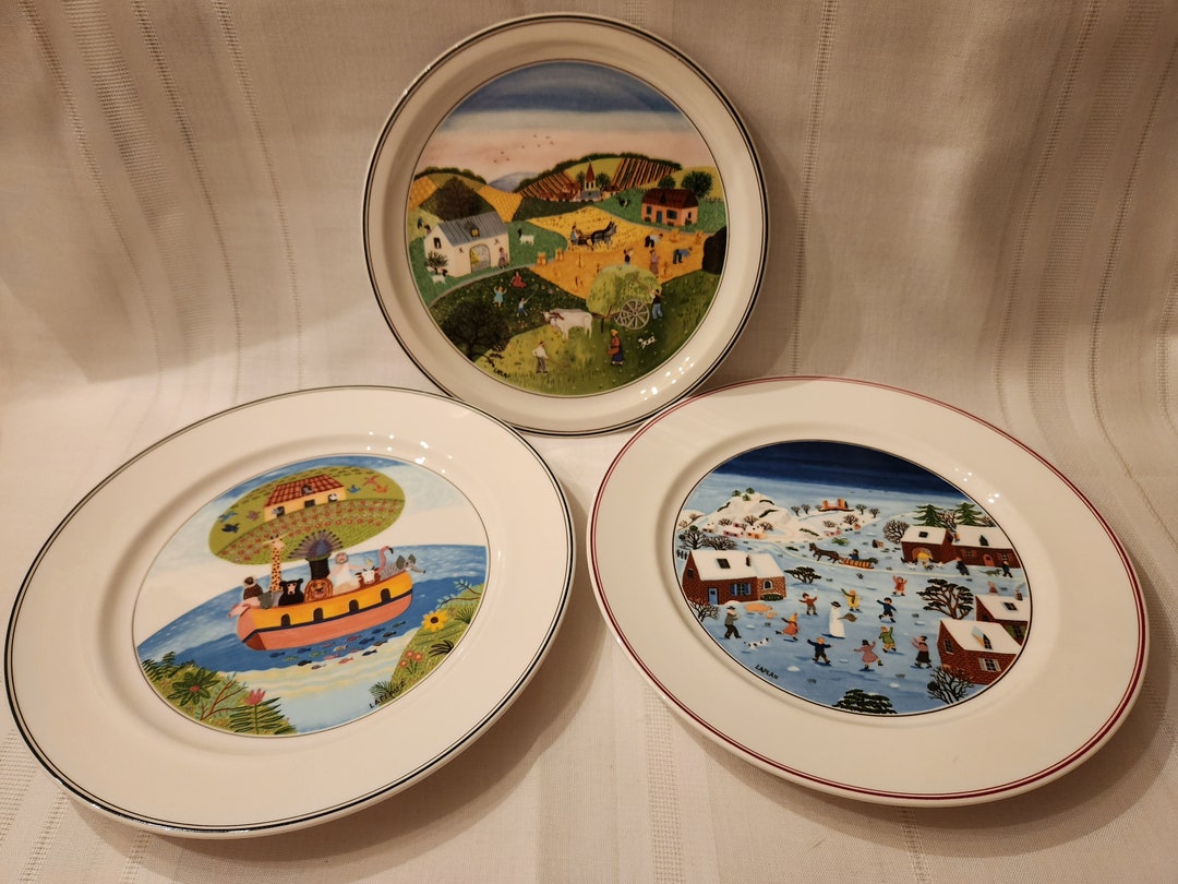 Vintage Villeroy & Boch Decorative Collectible Plates ~ Naif Noah's Ark ...
