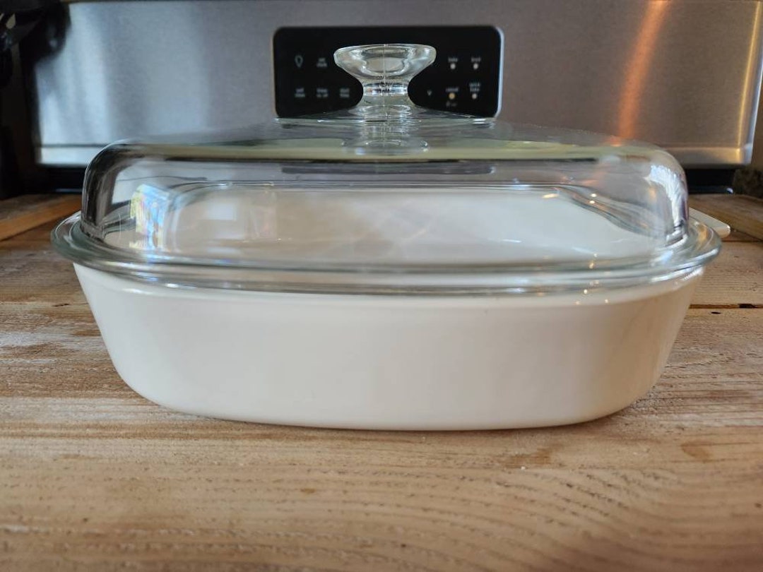 Vintage Corning Ware Pyroceram Beige 10 Inch Covered Casserole Dish A ...
