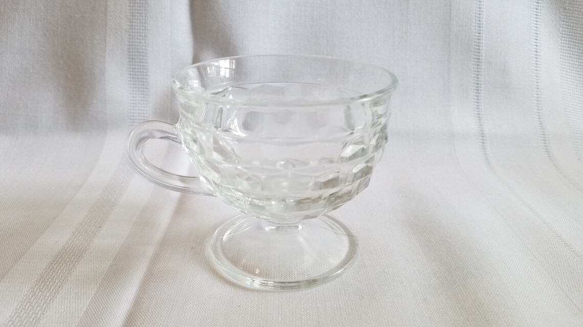 Set of 4 Vintage Whitehall Crystal Snack Sets Round Glass - Etsy