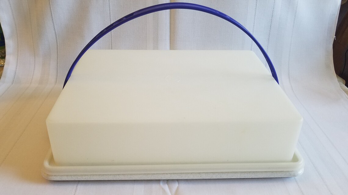 Vintage Tupperware Rectangular Cake Taker With Blue Strap | Etsy