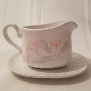 Vintage Corelle Coordinates Pink Trio Gravy Pitcher With Underplate ...