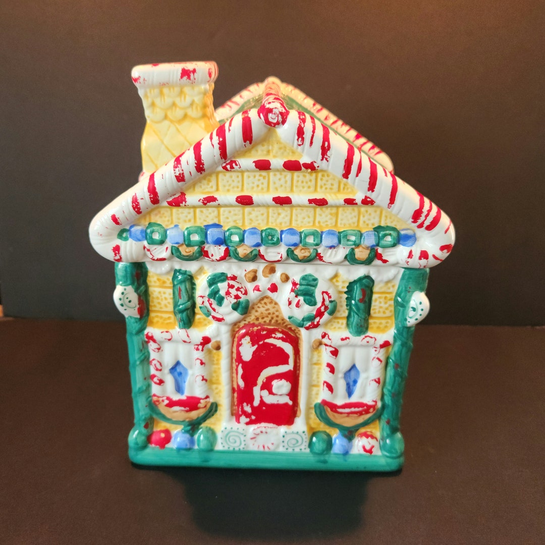 Vintage Ceramic Gingerbread House Cookie Jar: Christmas Candy Dish - Etsy