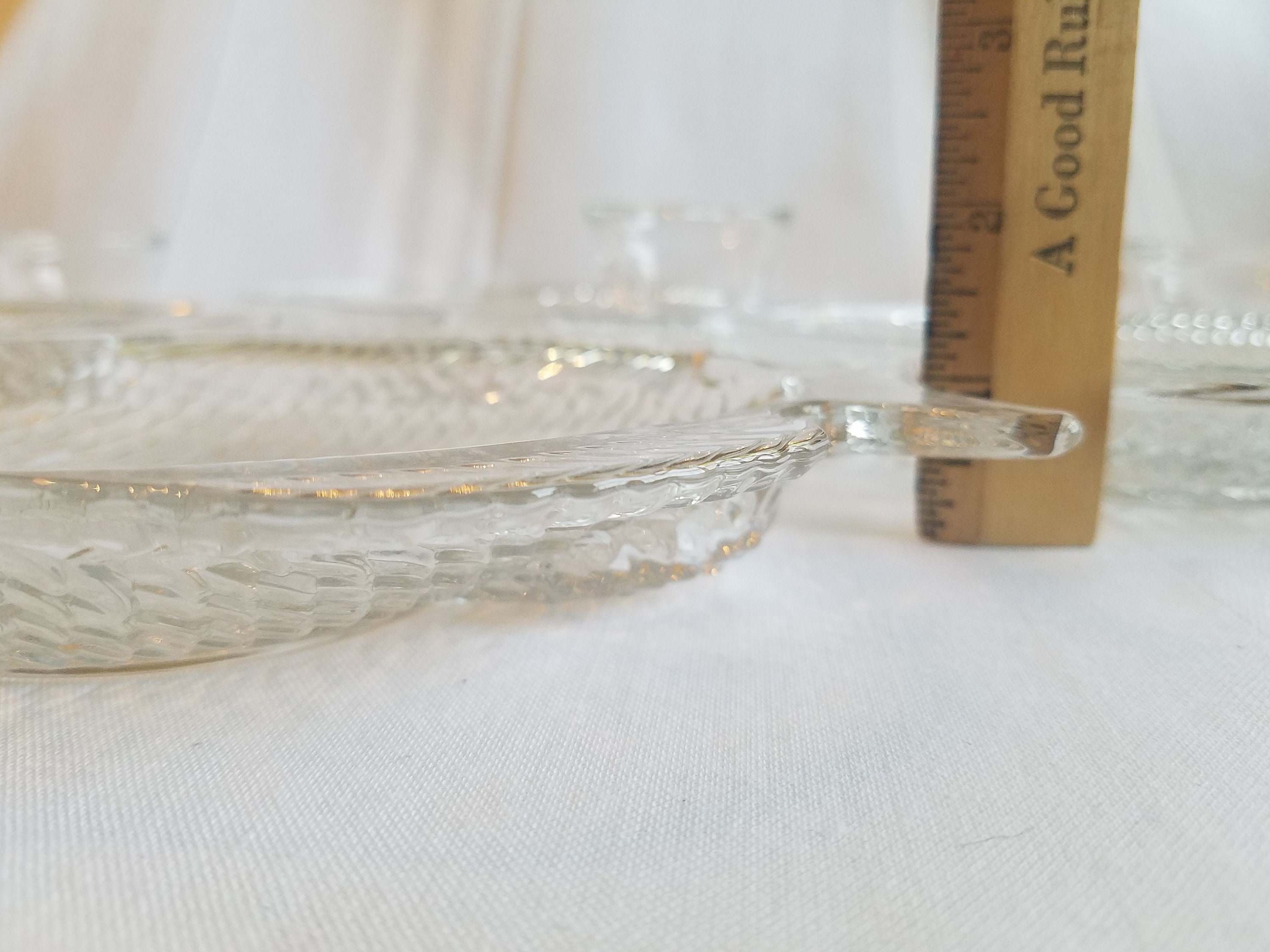 Set of 4 Vintage Libbey Appetizer Plates With Sauce Cup | Etsy