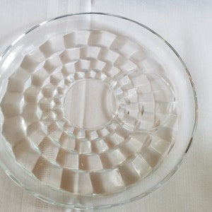 Set of 4 Vintage Whitehall Crystal Snack Sets ~ Round Glass Snack Plate ...