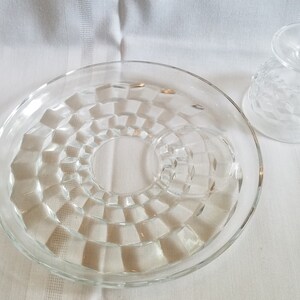 Set of 4 Vintage Whitehall Crystal Snack Sets ~ Round Glass Snack Plate ...