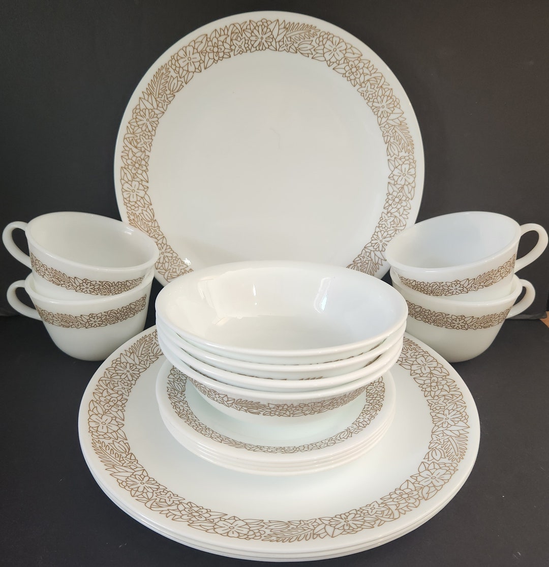 Vintage Corelle Woodland 16 Piece Dinnerware Set ~ USA - Etsy