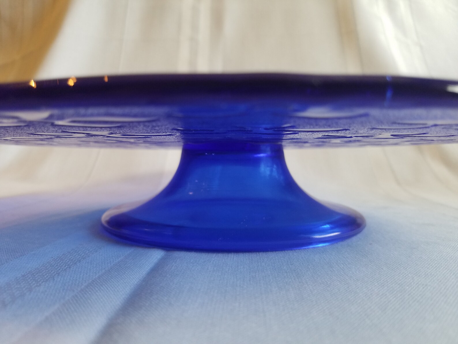 Vintage Blue Glass Cake Stand Cake Plate Pedestal Cake | Etsy