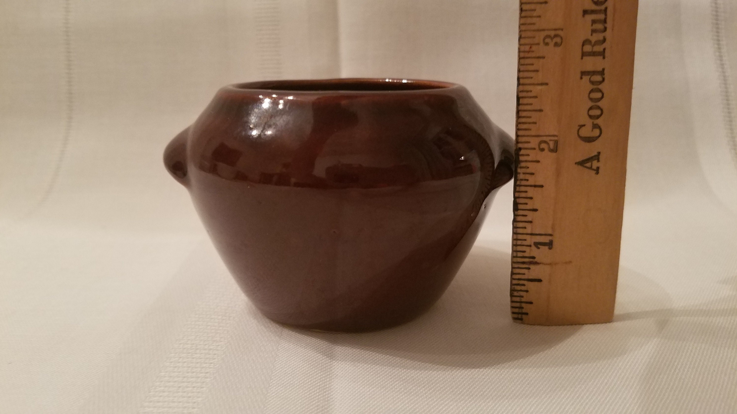 Vintage Little Brown Crock Open Sugar Bowl USA - Etsy