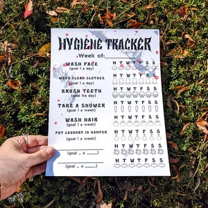 Goth Hygiene Tracker: Mental Health Checklist (PDF Download) for Daily ...