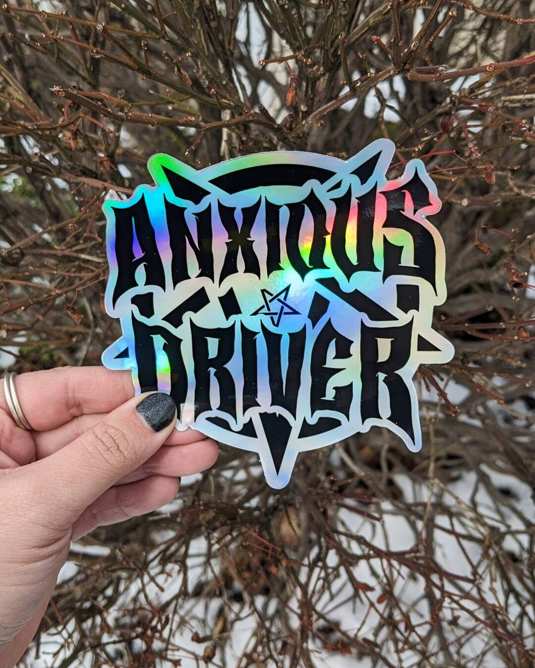 Anxious Driver Goth Bumper Sticker, Pentagram, Goth Fashion, Emo Kid ...