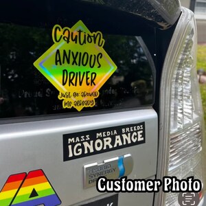 Anxious Driver Bumper Sticker, Caution Anxious Driver, I Hate Driving ...