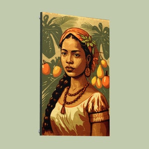 Modern Taino Woman With Fruit and Leaves *digital Download - Etsy