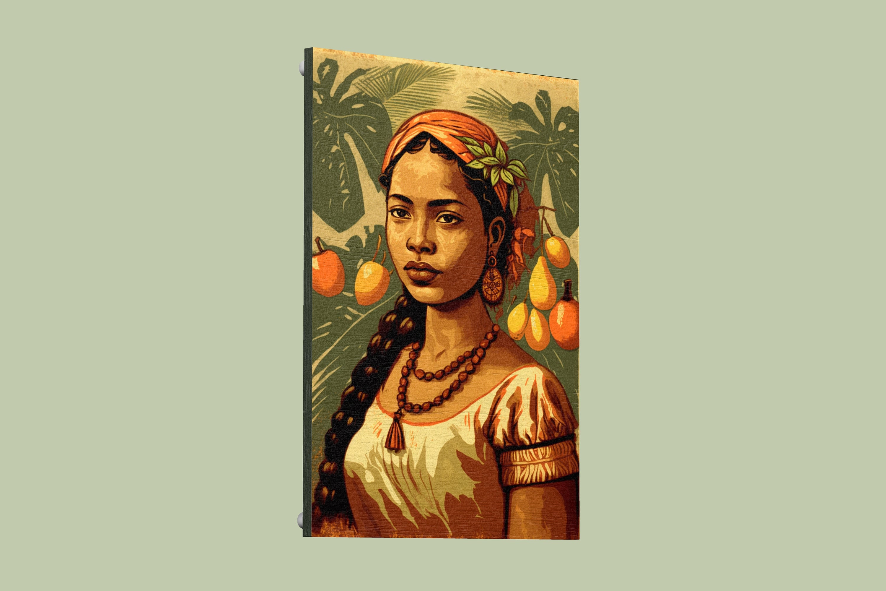 Modern Taino Woman With Fruit and Leaves *digital Download - Etsy