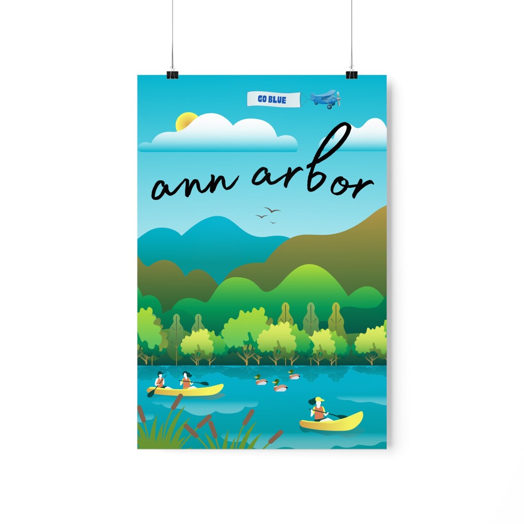 Ann Arbor Poster, Ann Arbor Michigan Poster, Michigan Poster, Graphic ...
